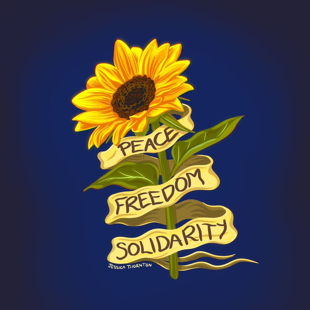 Solidarity Sunflower Sticker – Jessica Thornton Designs